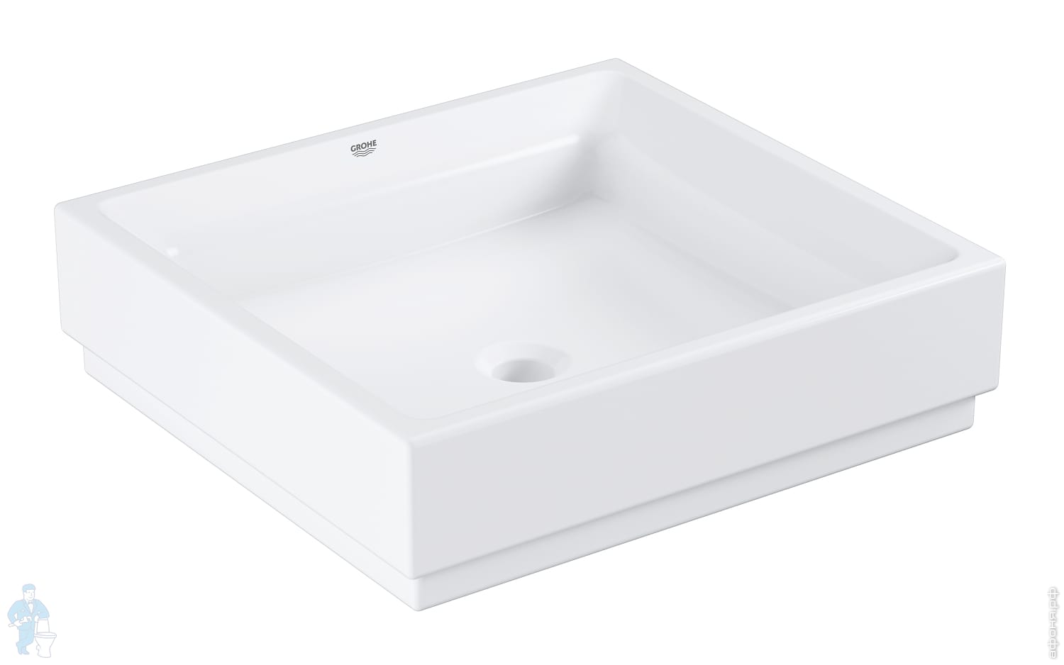 Умывальник Grohe Cube Ceramic 3948100H накладной (500х130х470) без ...