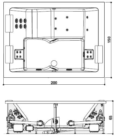 Ванна встраиваемая JACUZZI SHARP extra (2000х1500х650) гидромассаж ...