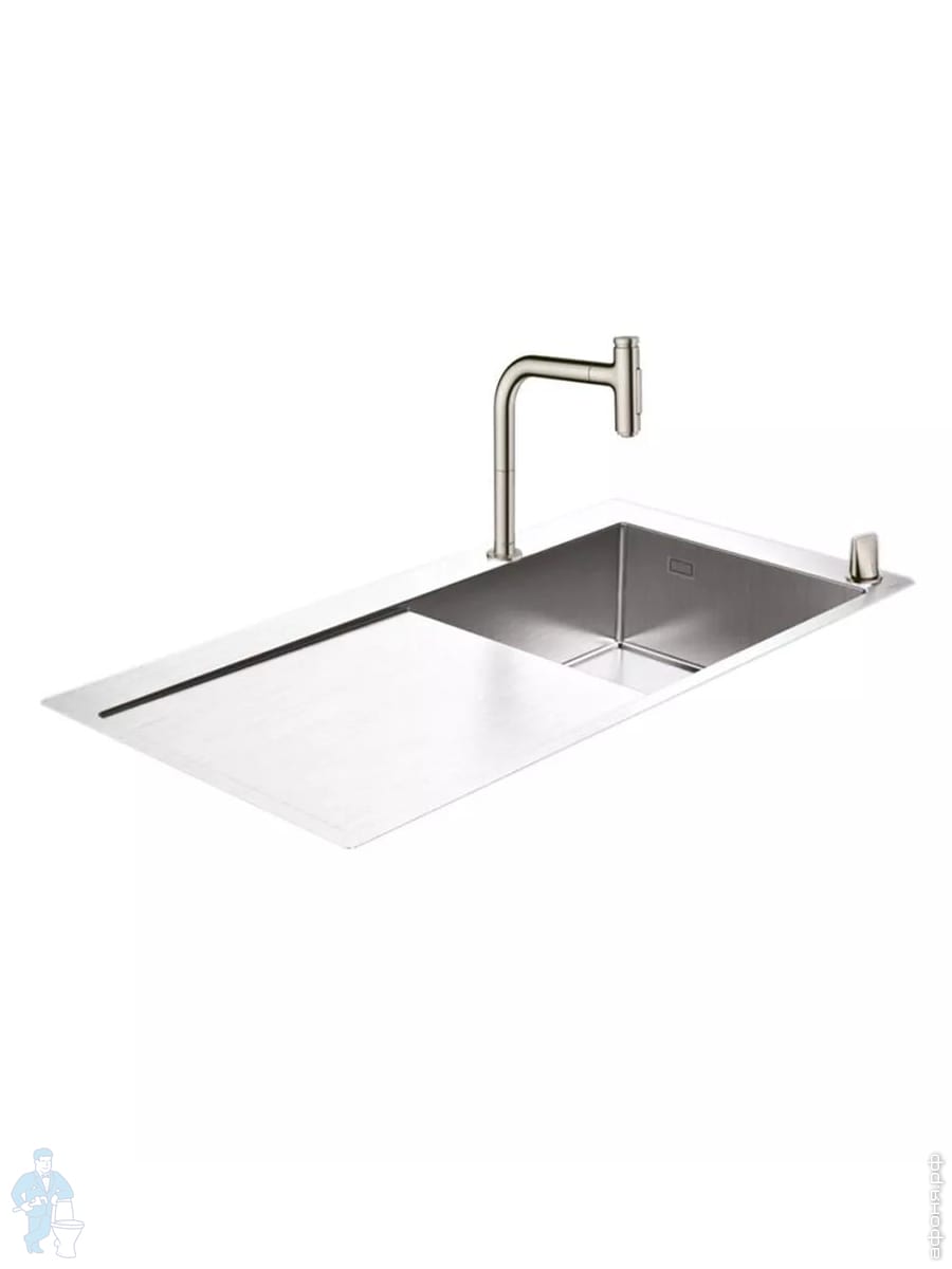Уценка! Мойка из нержавеющей стали Hansgrohe C71 43208800 (1045х510) с ...