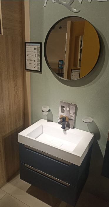 Уценка! Тумба с раковиной Aqwella Cube 70 700х610х450 подвесная, серый мат.CUB0107GR+Tol.07.04.D ...