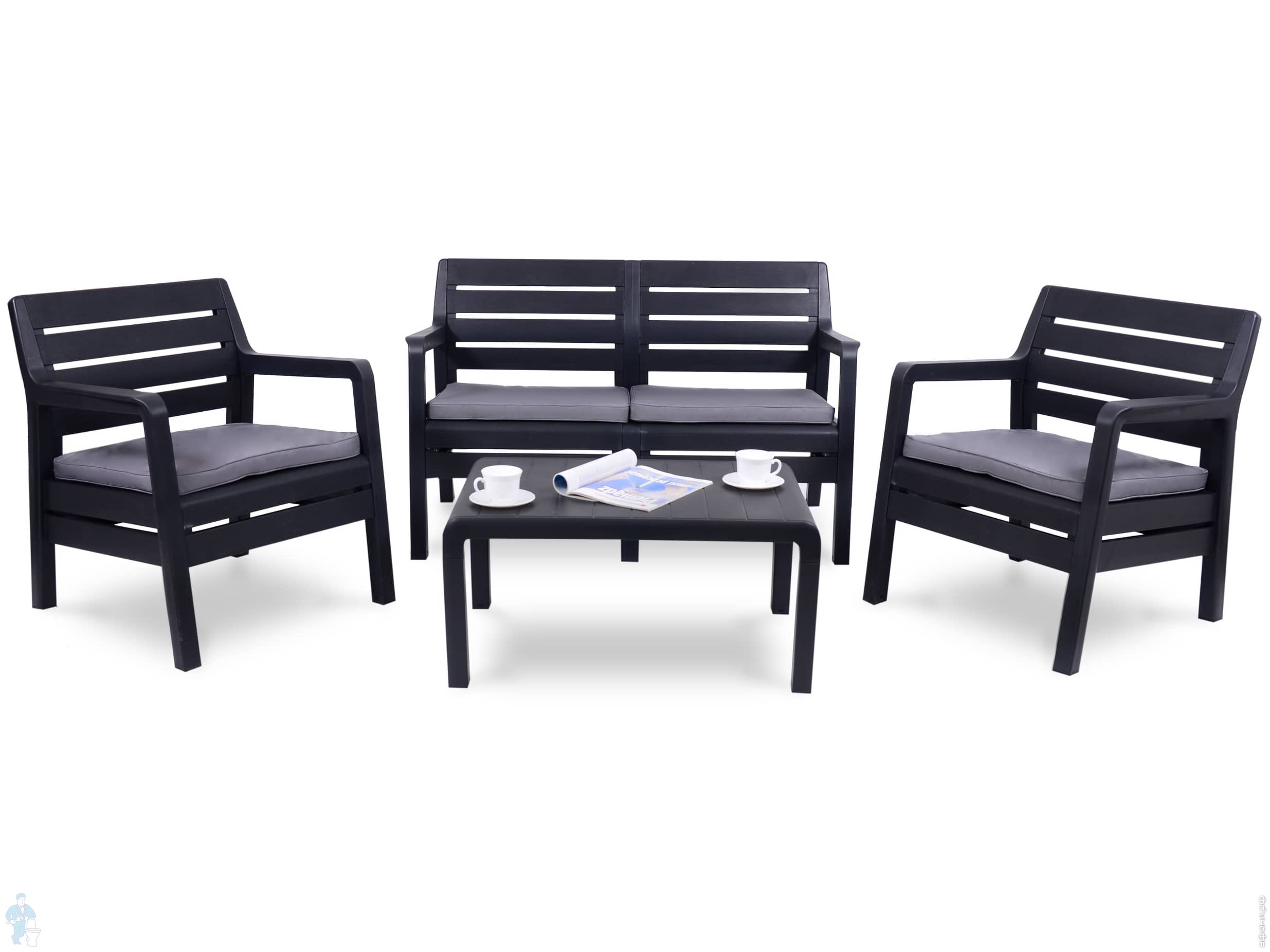 Комплект мебели KETER DELANO SET (124x65х77), диван+2 кресла+стол ...