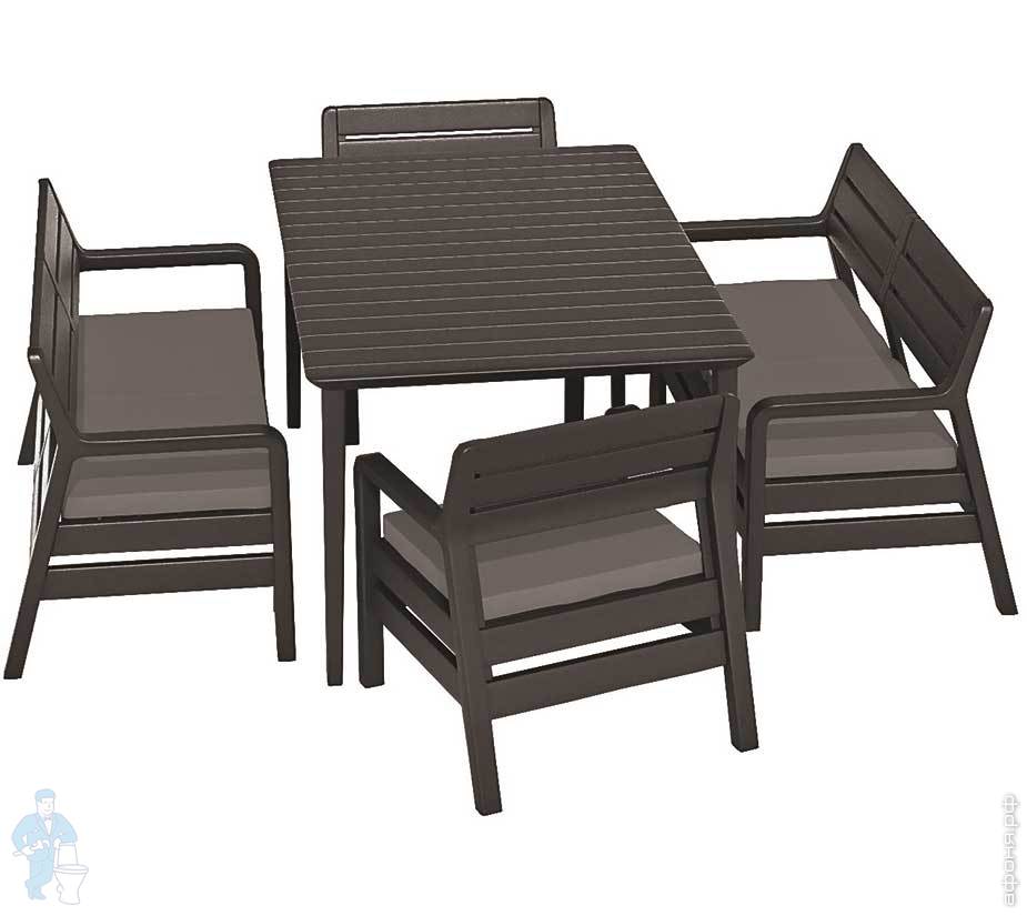 Комплект мебели KETER DELANO SET WITH LIMA TABLE 160 (124х65х77) 2 ...